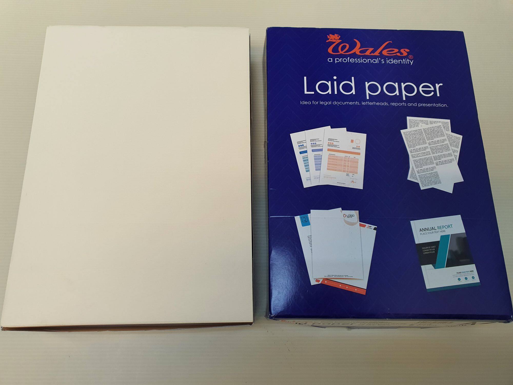 Wales A4 Conqueror Conquerer Paper Laid 100gsm White / Cream Premium ...