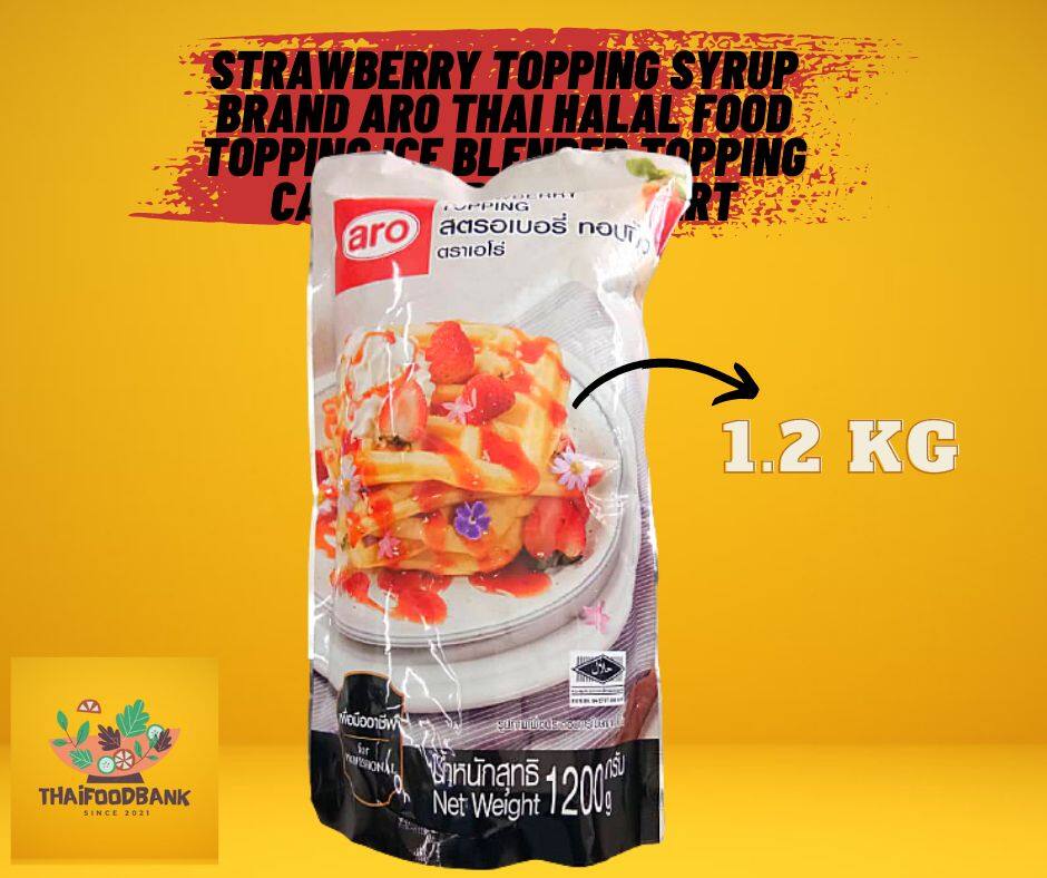 Strawberry Topping Syrup Brand Aro Thai Halal Food Topping Ice Blended ...