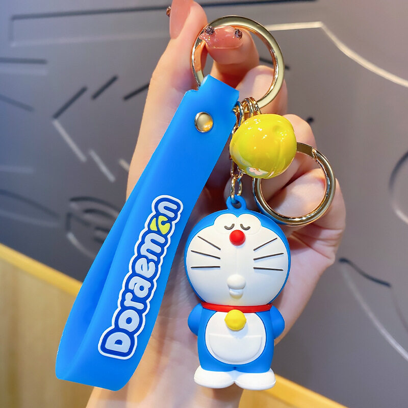 Hi Toy Cartoon Doraemon Keychain Cute Nobita Nobi Silicone Jingle Cat ...