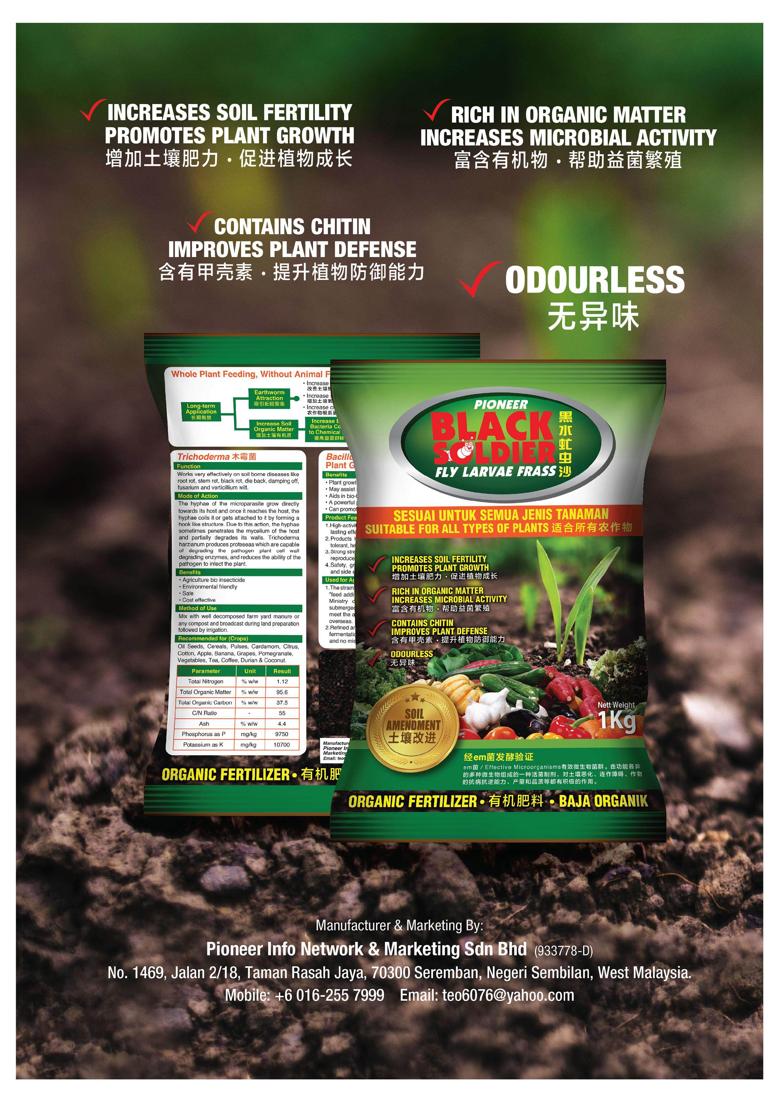 Pioneer Black Soldier Fly Larvae Frass BSFL / All type of Plants ...