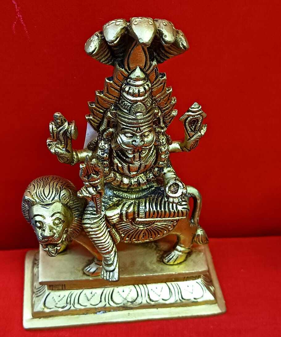 BRASS PRATHIYANKARA DEVI STATUE / PURE BRASS PRATHIYANKARA DEVI SILAI ...