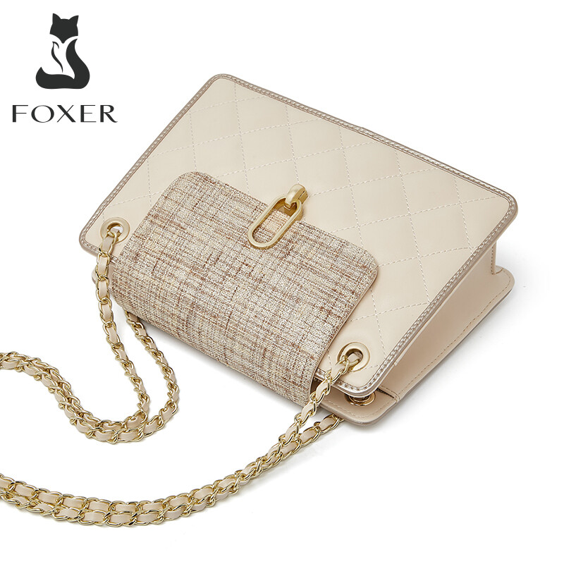 FOXER กระเป๋าสะพายข้างผู้หญิง,กระเป๋าหนังสะพายข้างหรูหรากระเป๋าเมสเซนเจ ...