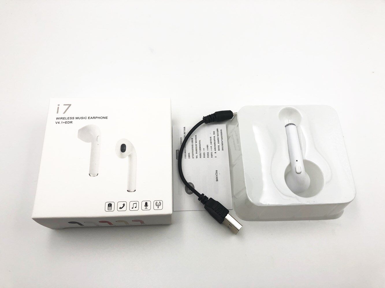 Wireless Earpiece Bluetooth Earphones I7 TWS Earbuds Headset for iPhone ...