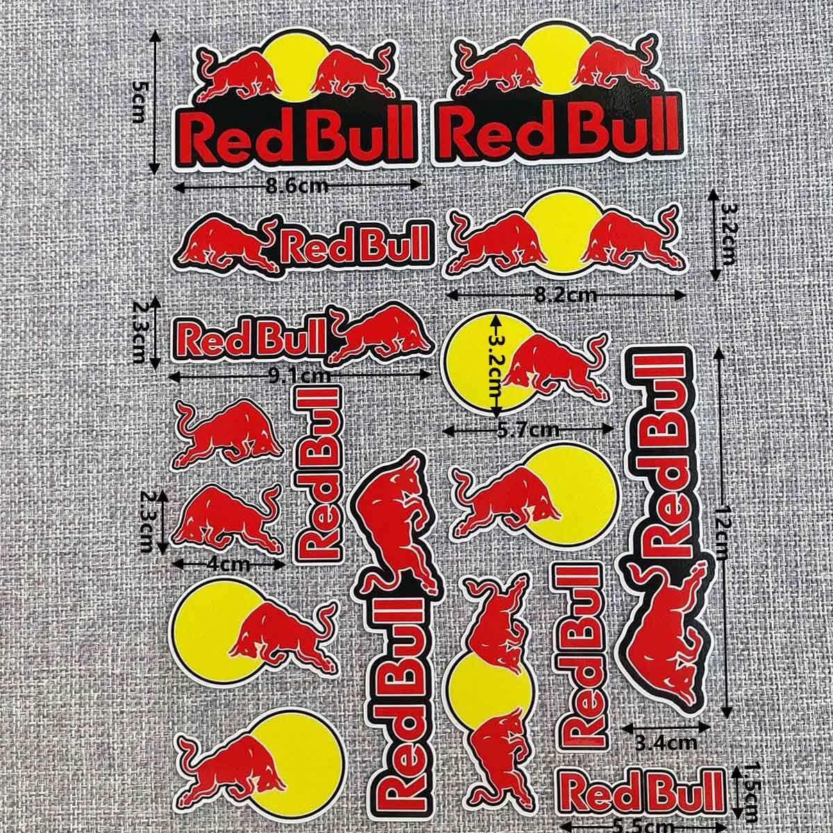 Red Bull Reflective Motorcycle Sticker Racing Motorcycle Helmet Decal ...