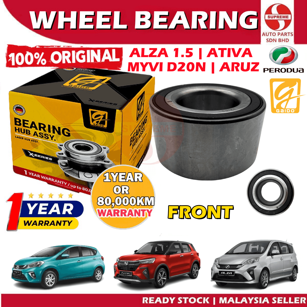 S2U Gaido Front Rear Wheel Bearing Hub Perodua Ativa 1.0 Depan Belakang ...