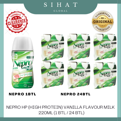 Nepro HP Vanilla Flavour Milk 220ml （1 Bottle/ 24 Bottle) EXP2/22 | Lazada