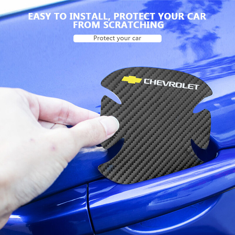 4pcs Carbon Fiber Car Door Handle Sticker Decal For Chevrolet Cruze ...