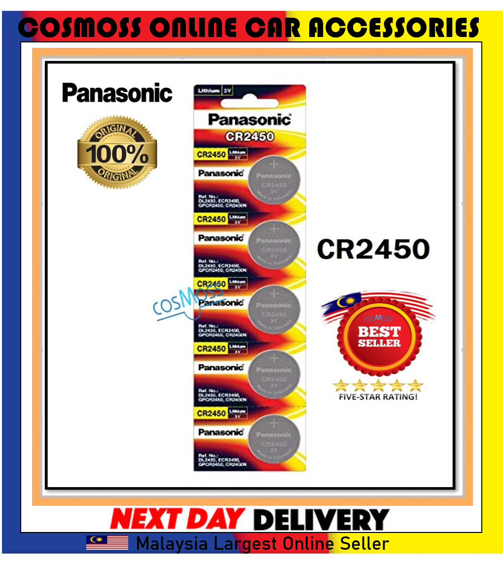 (100% MALAYSIA) Panasonic Lithium Coin CR2450 Cells Pack Coin Battery ...