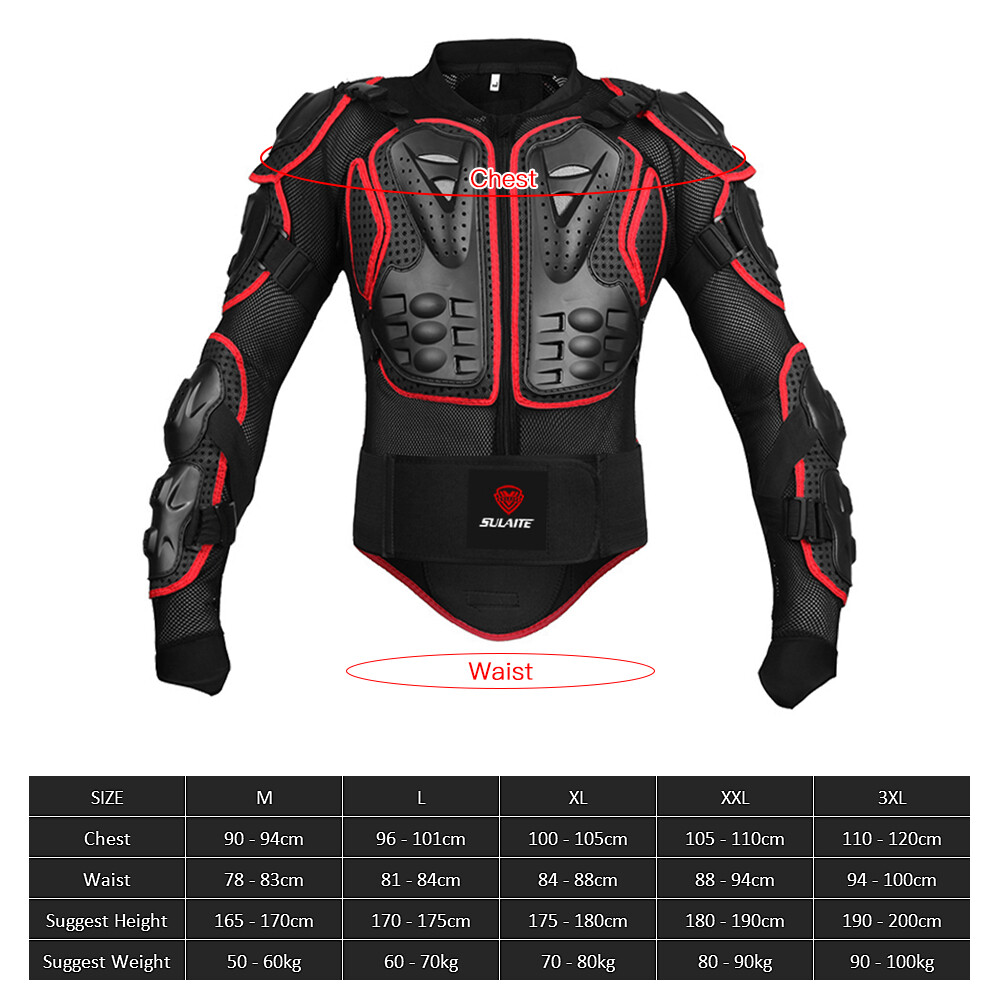 Motorcycle Protective Jacket for Men Sport MTB Racing Arm Chest Spine ...
