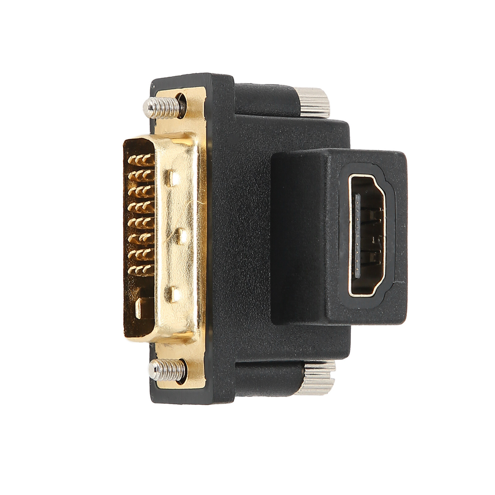 อะแดปเตอร์90 ° HD อินเตอร์เฟสมัลติมีเดียหญิงไปยังตัวแปลง DVI ตัวผู้ ...