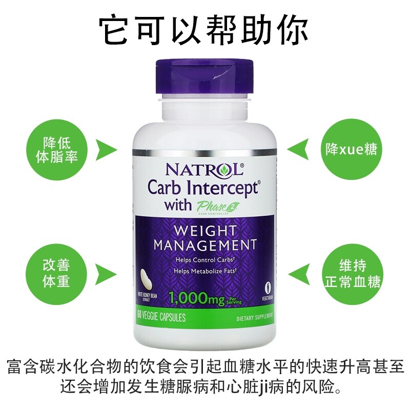 NATROL White Kidney Bean รุ่นที่สอง Carbon Water Amylase Blocker 60 ...