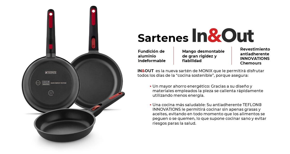 Monix IN&OUT - Sartenes antiadherentes de aluminio fundido con mango ...