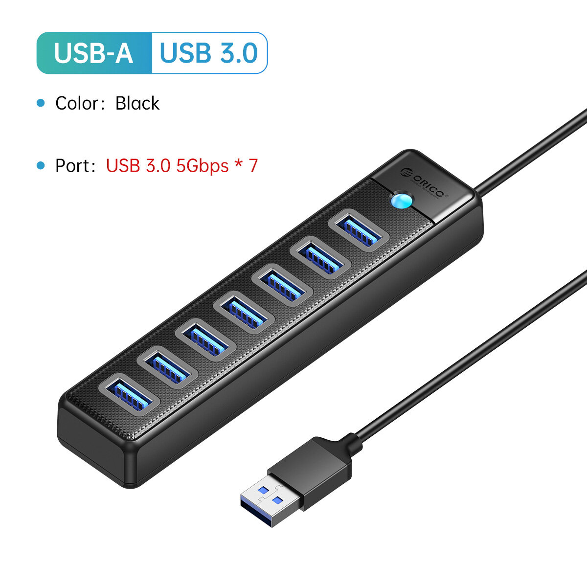 ORICO USB3.0 HUB 7 Port Splitte High Speed Notebook Extension for ...