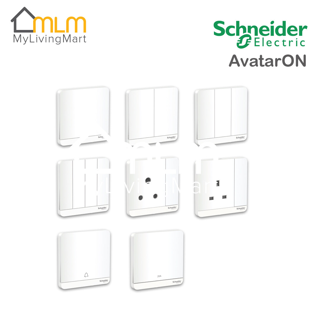 Schneider AvatarOn Series Switch Sockets 13A 20A Double Pole White ...