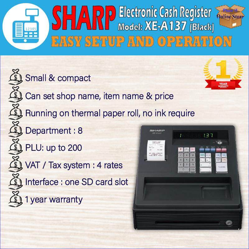 SHARP XE-A137 Electronic Cash Register (Black color) | Lazada