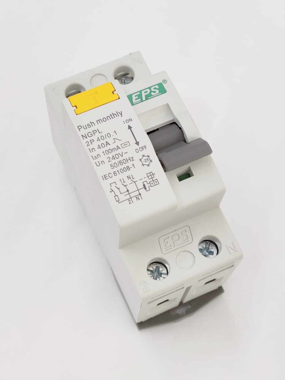 EPS 2 Pole ELCB 40A (100mA) 240V Residual Current Operated Circuit ...