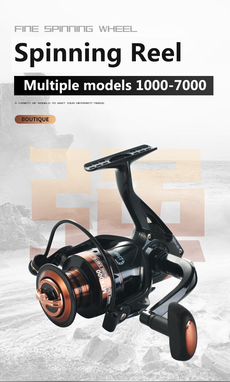 Lizard 1000-7000 12kg Max Drag 12BB Double unloading force 5.0:1 Metal ...