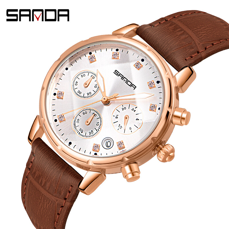 Sanda สุภาพสตรีแฟชั่นธุรกิจเพชรหน้าปัดนาฬิกาควอตซ์สไตล์หรูหรานาฬิกา ...