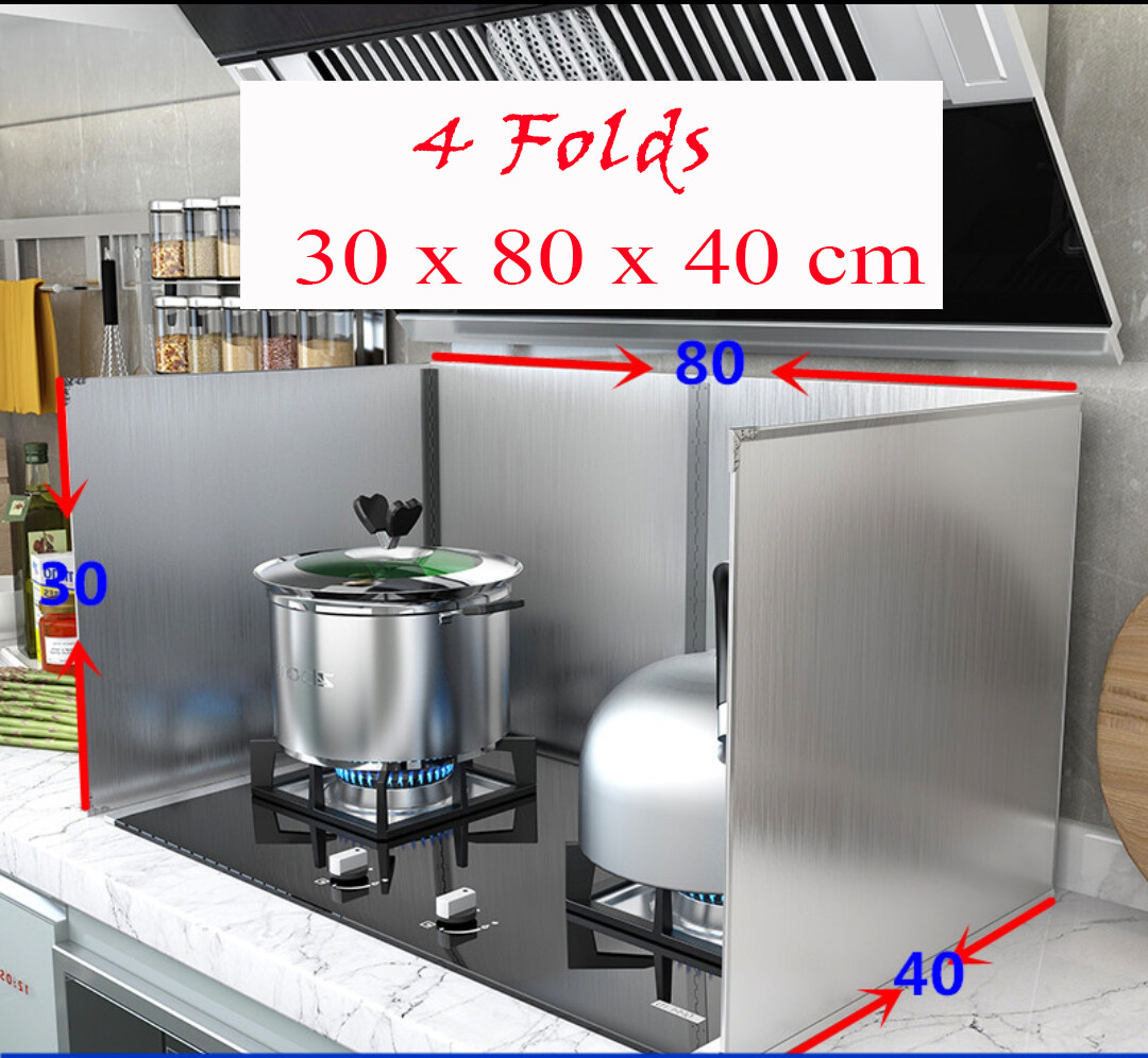 🔥 SOLID 🔥 Stainless Steel Oil Block Removable Kitchen Baffle Foldable ...