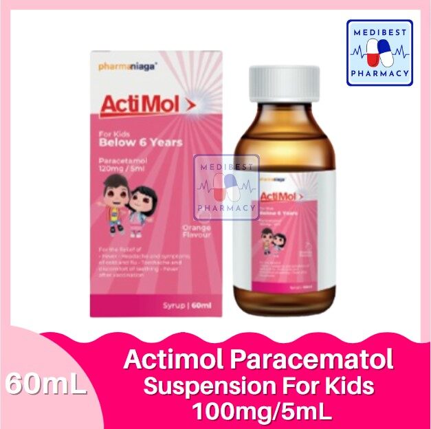 Actimol Paracematol Suspension For Kids 250mg/5mL & 100mg/5mL -60mL ...