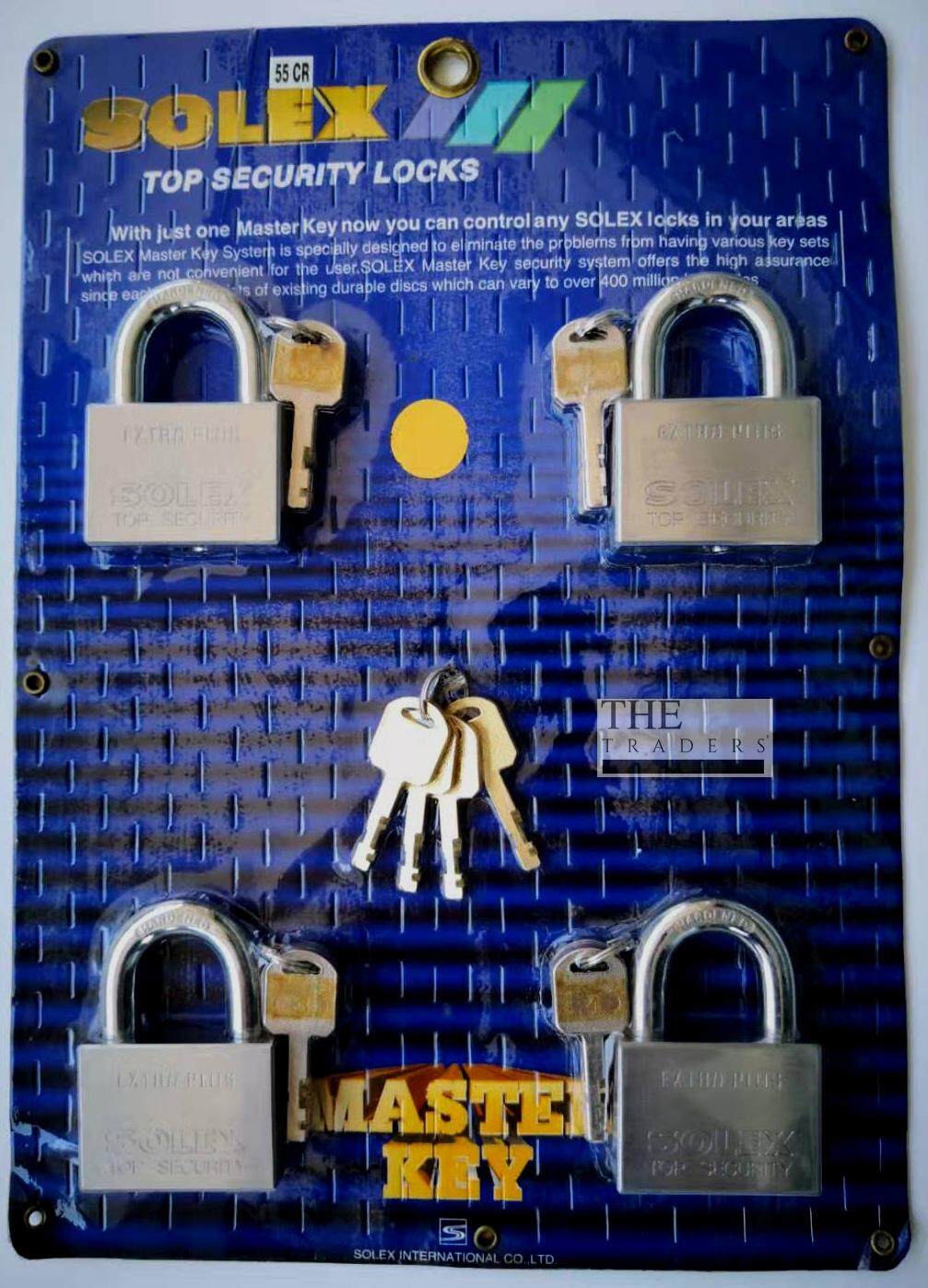 Solex Extra Plus CR Set CR55 Master Key 4:1 / 5:1 Padlocks (55MM x 4 ...