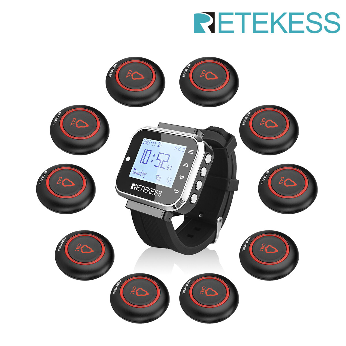 Retekess TD110 Smart Caregiver Pager,Restaurant Pager System,Alarm ...