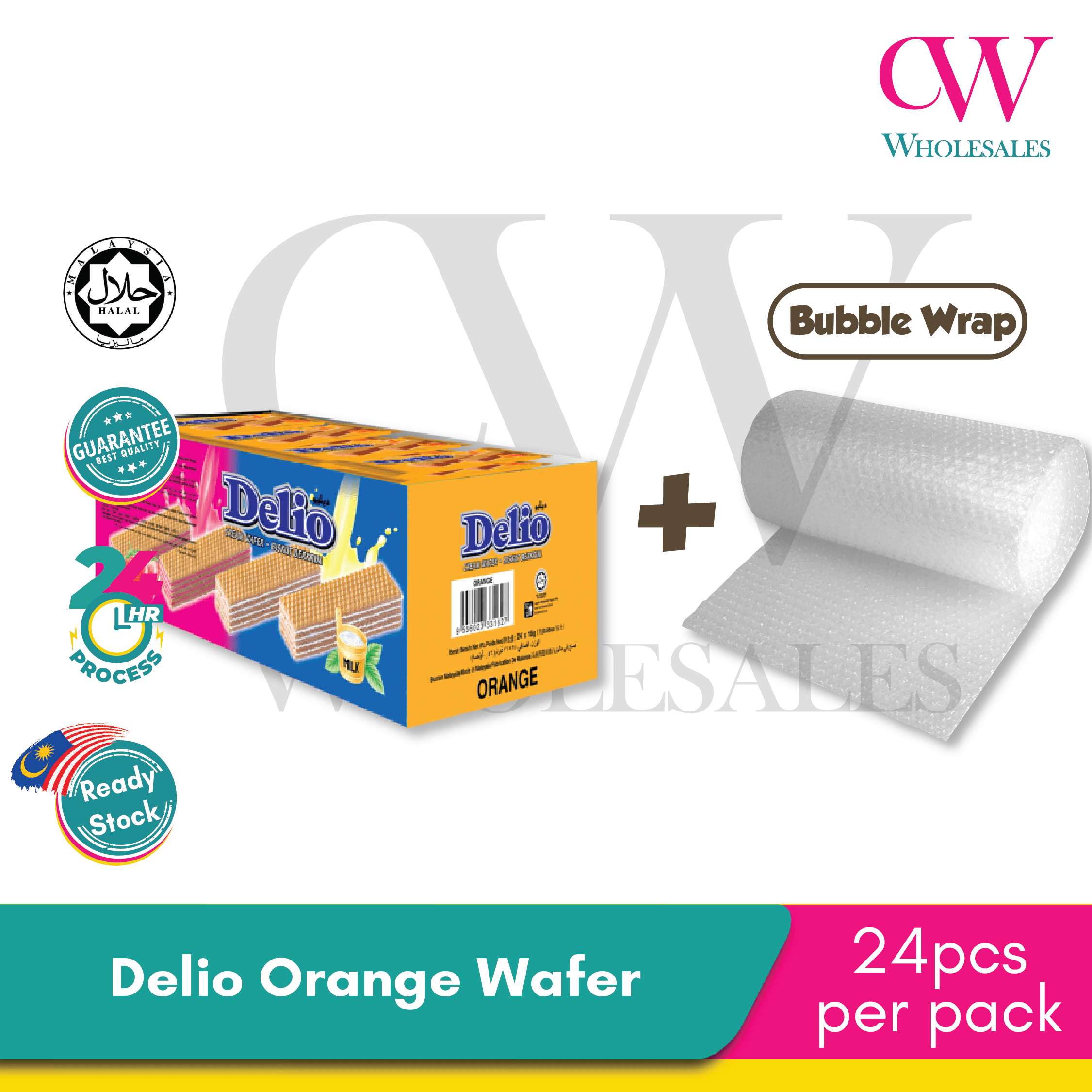 Delio Wafer Delio Cream Wafer Delio Orange Cream Wafer 16g x 24pcs | Lazada