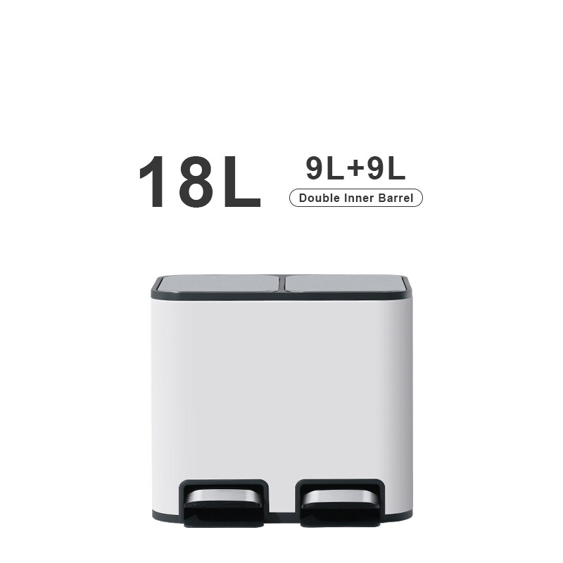 JustLiving 1PC 18/24/40/50L Kitchen Classification Trash Can Household Dry Wet Separation ...