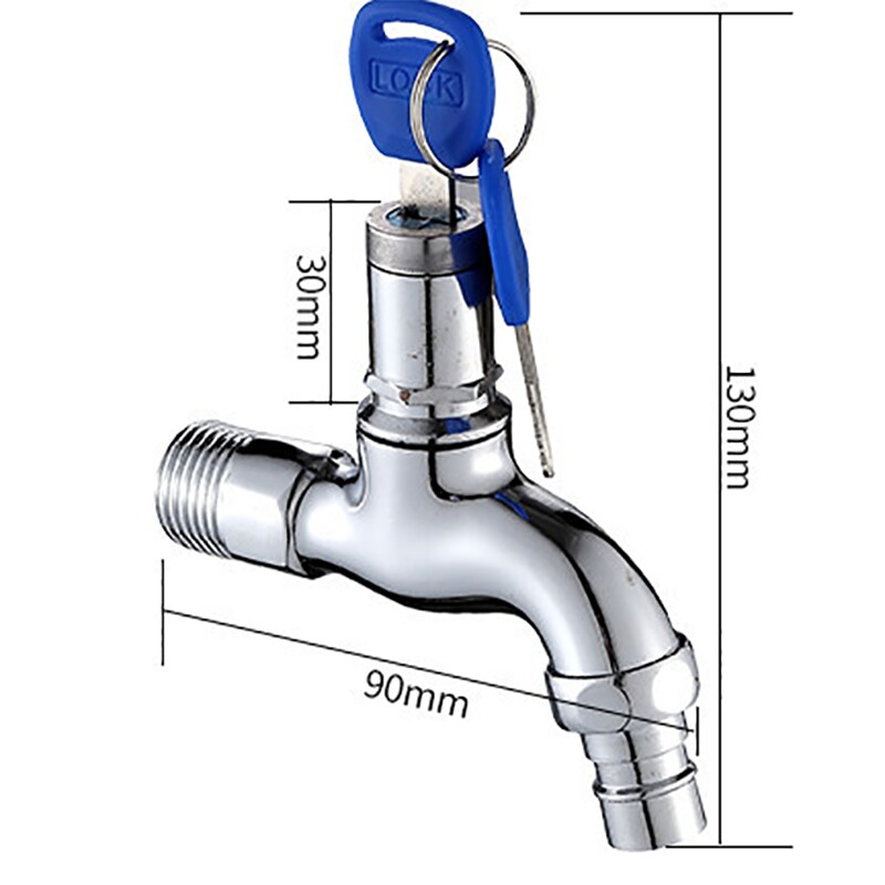 Anti-Theft Faucet Water Tap with Lock Key Alloy Key Switch Faucet ...