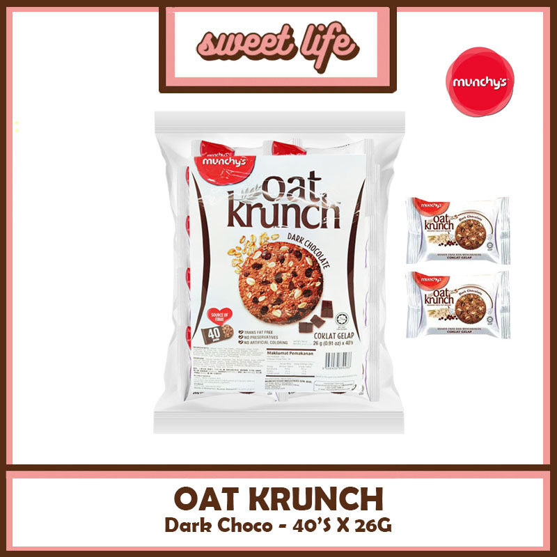 40'S X 26G MUNCHY'S OAT KRUNCH DARK CHOCOLATE BISKUT COKLAT DENGAN OAT ...