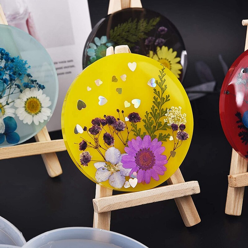 4PCS Round Resin Coaster Mold for Resin Casting,Epoxy Molds for Casting ...