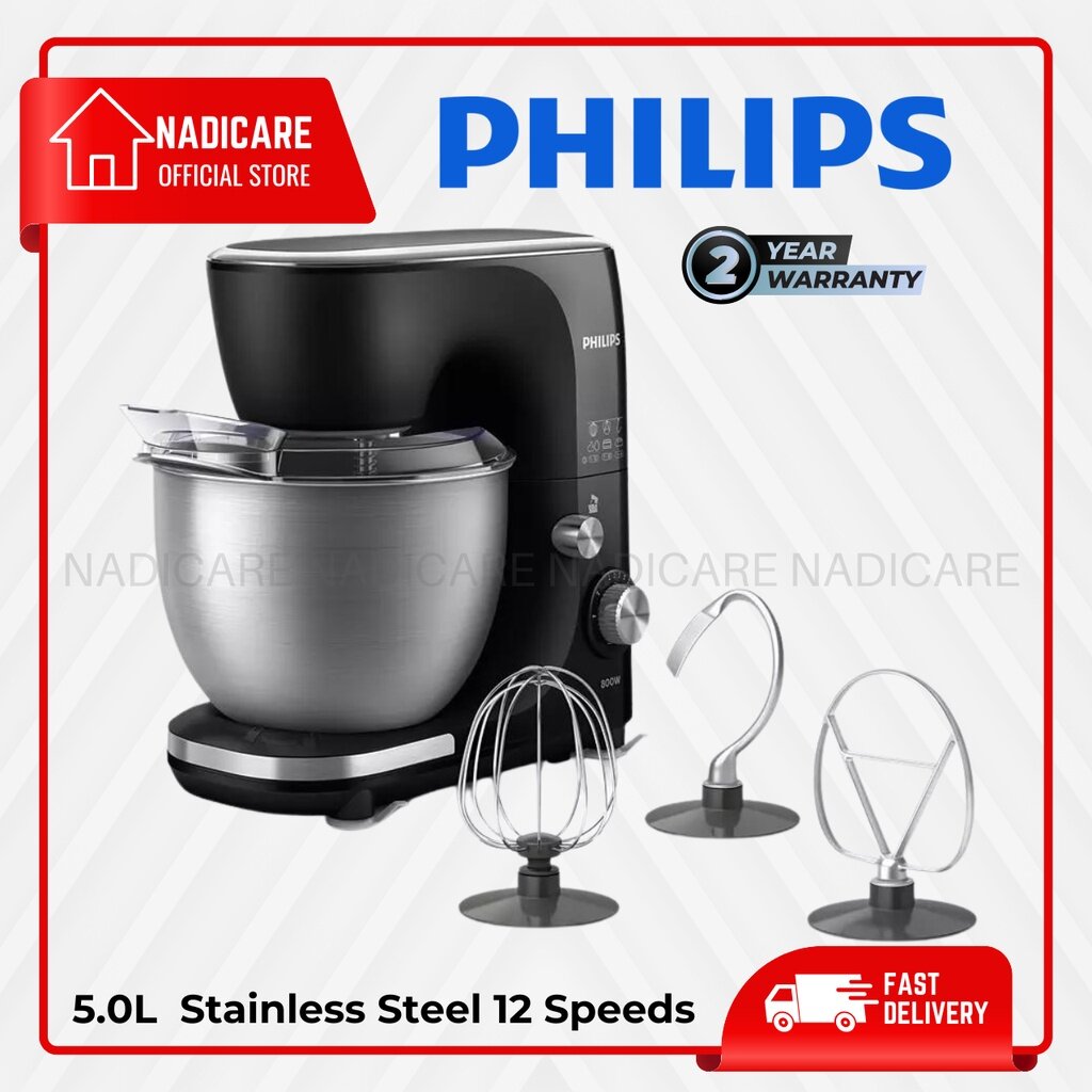 Philips 800W | 5.0L Chef Maker Kitchen Machine Stand Mixer 12 Speeds ...