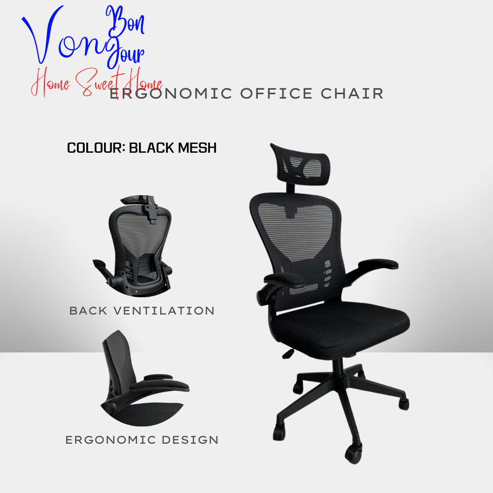 Von Bonjour Study Chair Office Chair For Home Ergonomic Chair Kerusi ...