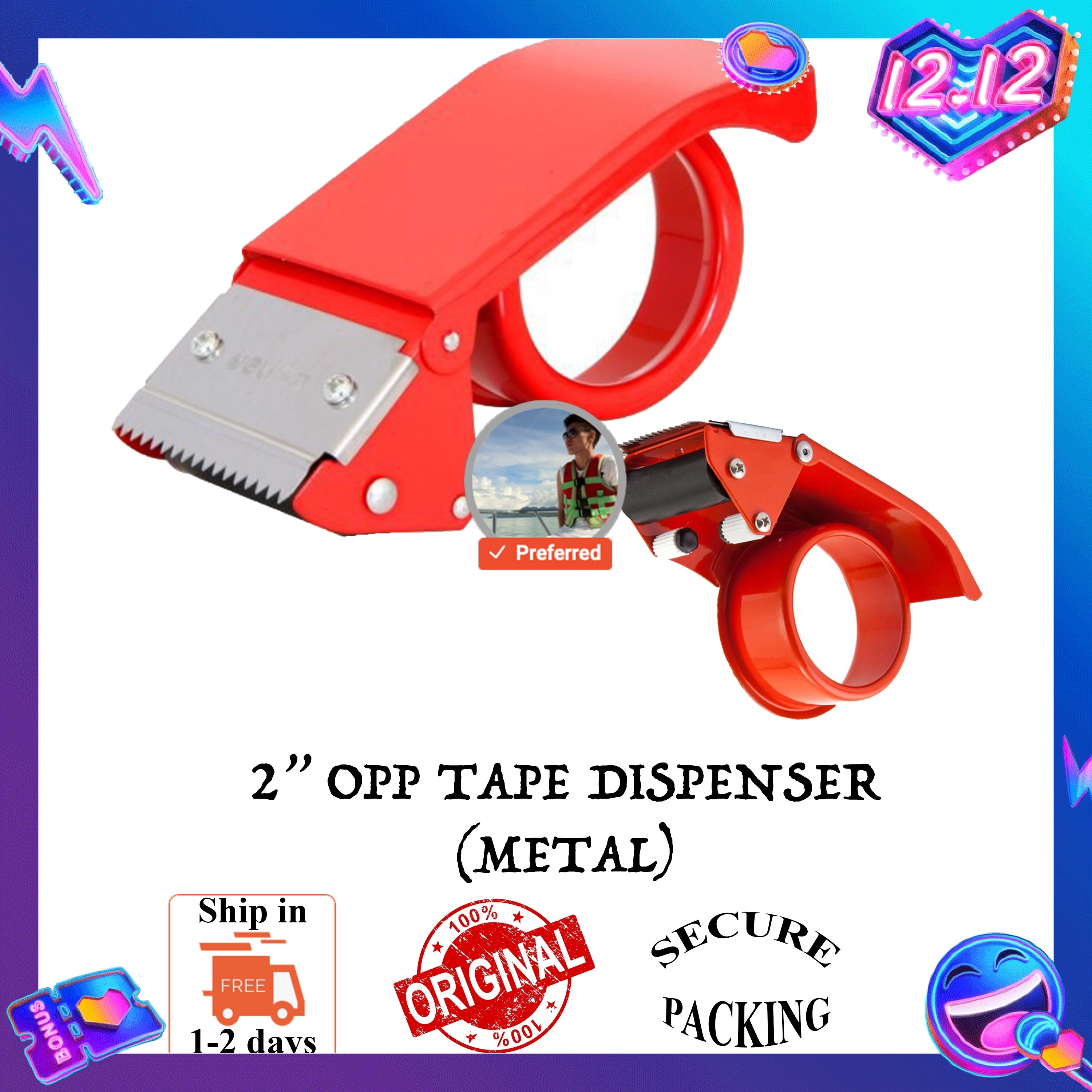 OPP TAPE CUTTER / OPP TAPE DISPENSER 48MM (PLASTIC/ METAL) *PREMIUM ...