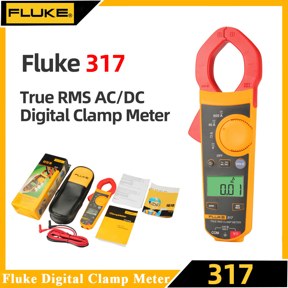 FLUKE 317กระแสตรงกระแสสลับแอมป์แคลมป์มิเตอร์แอมป์มิเตอร์คีมช่างไฟฟ้ามือ ...
