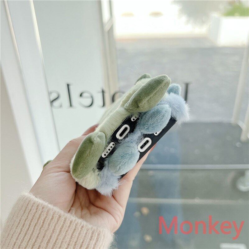ตลกน่ารัก3D Little Monster Plush Fur โทรศัพท์สำหรับ OPPO Realme XT X2 ...