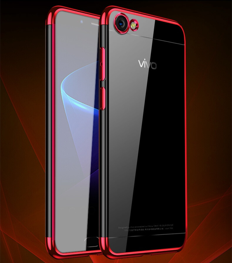 สำหรับ Vivo V5 1601ยางนุ่มยืดหยุ่นขอบชุบคริสตัล Clear ป้องกันเคสเยลลี่ ...