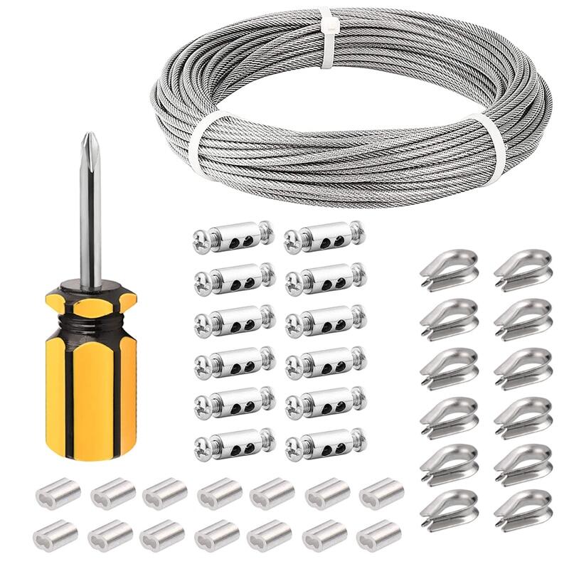 50 Meter Wire Rope Kit Diameter 2mm Nylon Coated 304 Stainless Steel ...