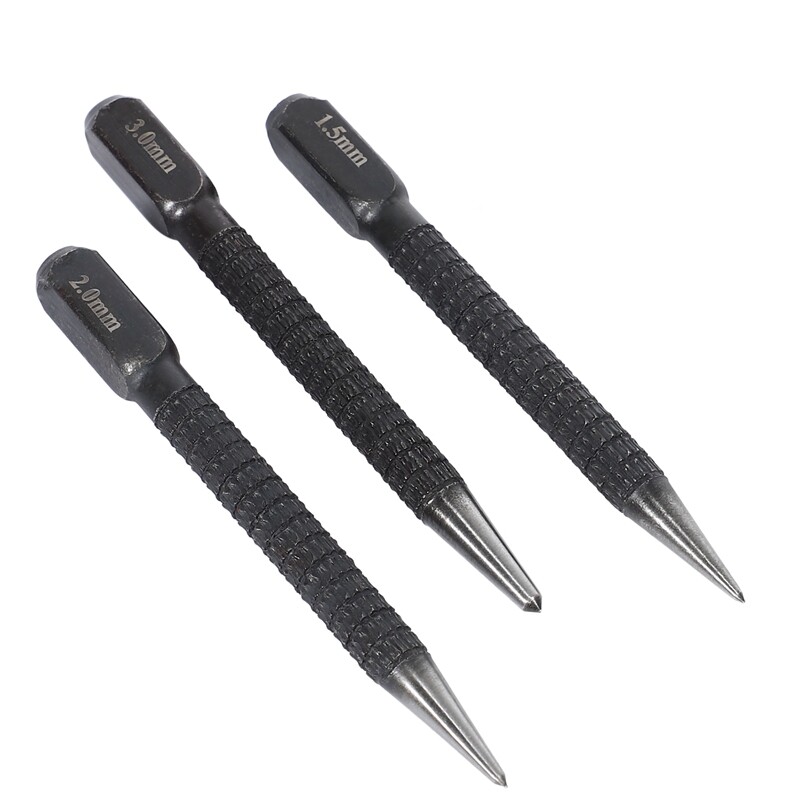 3pcs High-carbon Steel Center Punch Set 10cm Non Slip Center Punch For ...