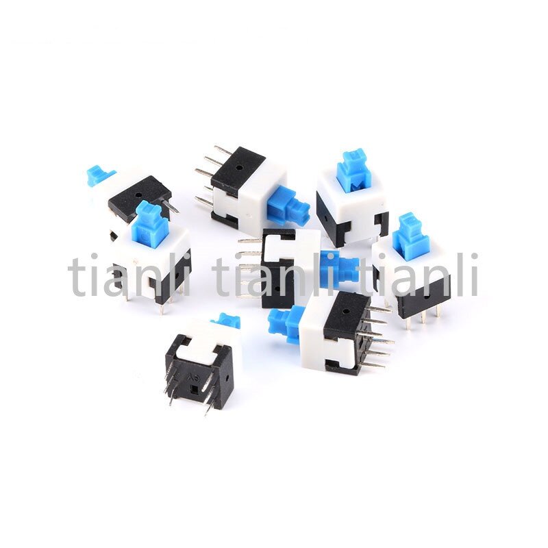 20pcs/lot 8*8MM 6-pin-switch DPDT Mini Push Button Self-locking Switch ...