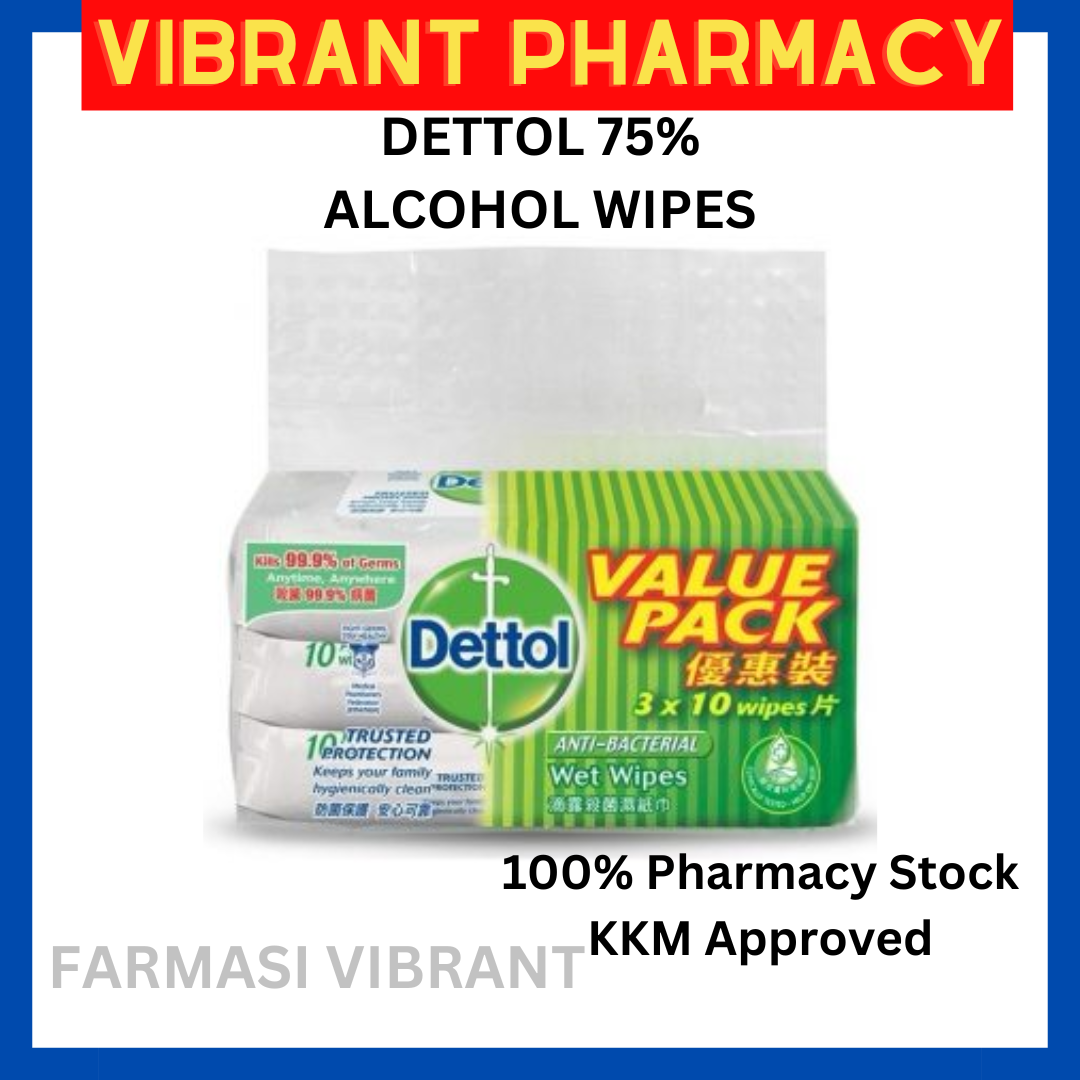 DETTOL 75% Alcohol Wipes / Tisu Basah 75% Alcohol Wet Tissue ...