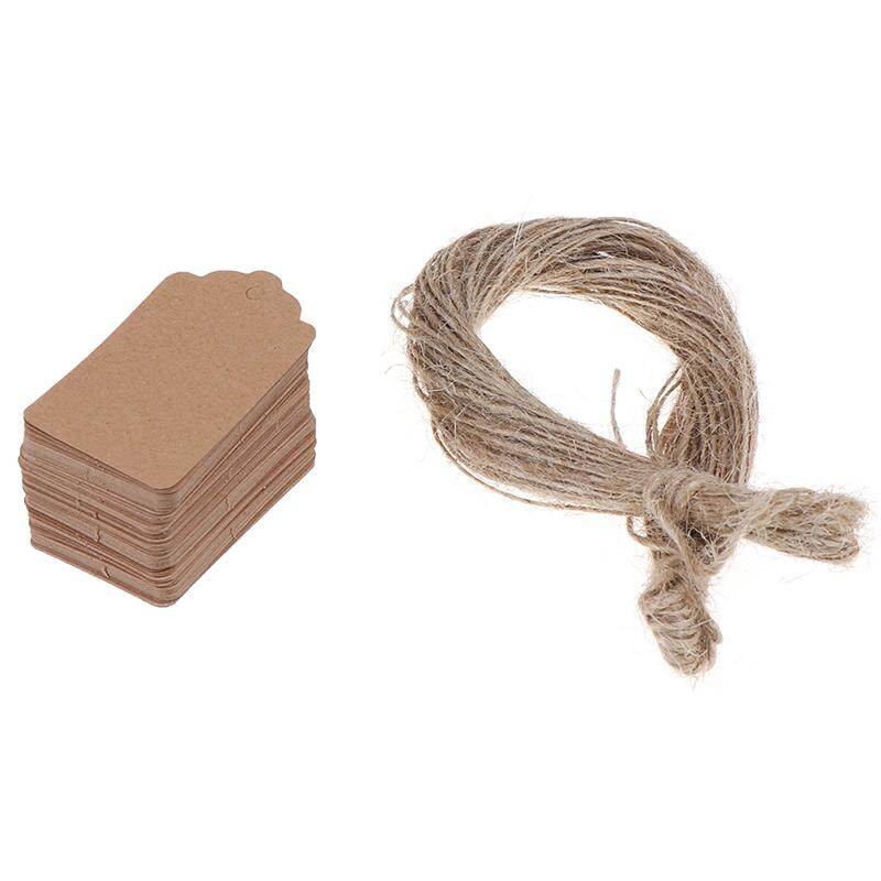 HEUV 100Pcs Blank Kraft Jewelry Price Label String Price Tags With ...