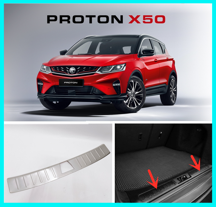 PROTON X50 INNER Rear Bumper Guard Trunk Protector Stainless Steel (XM1 ...
