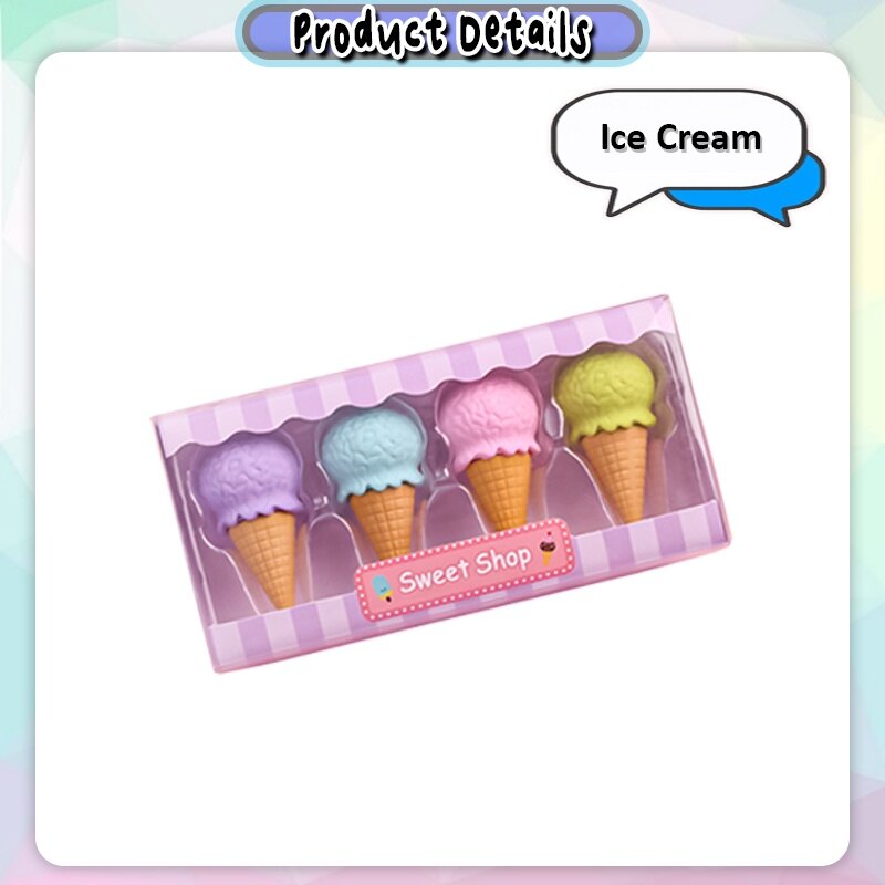 [Little B House] Yummy Dessert Erasers Set Detachable Cute Candy Rubber ...