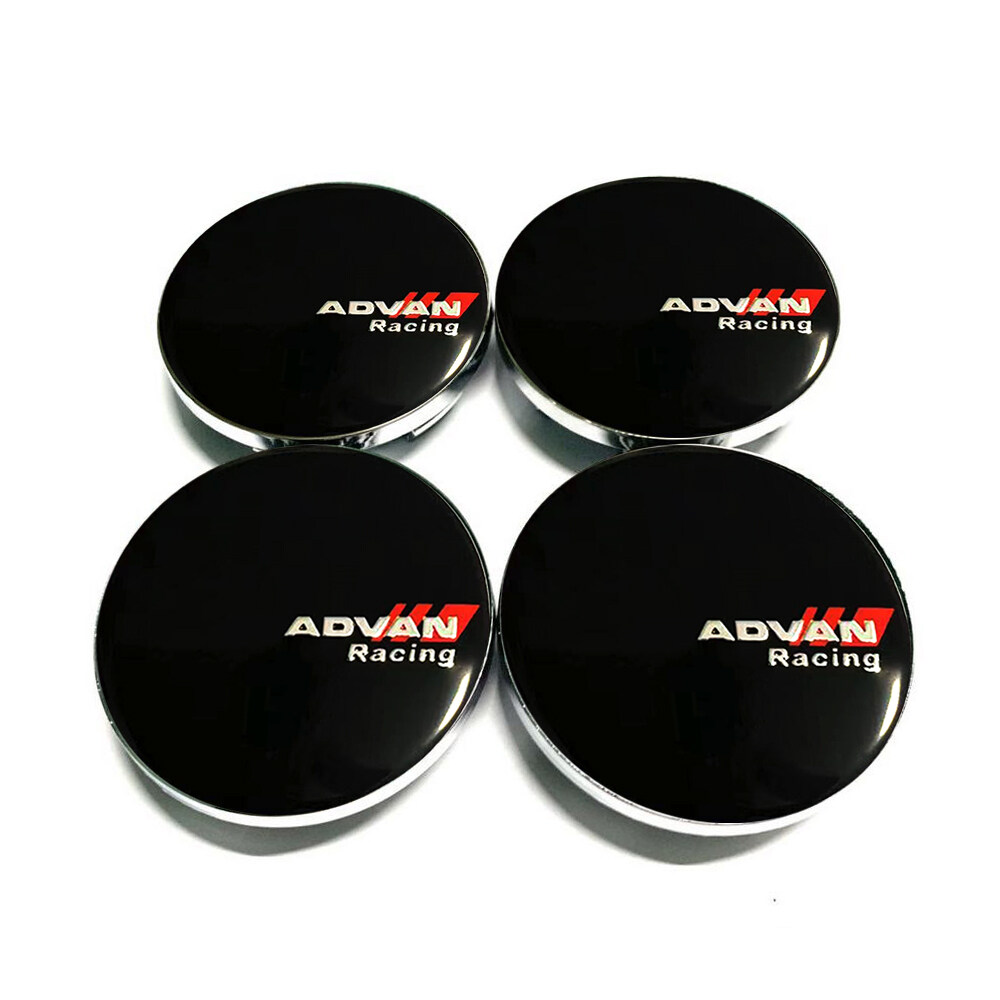 4pc 51mm ADVAN Wheel Center Cap Small Size Chrome Modified Sports Wheel ...