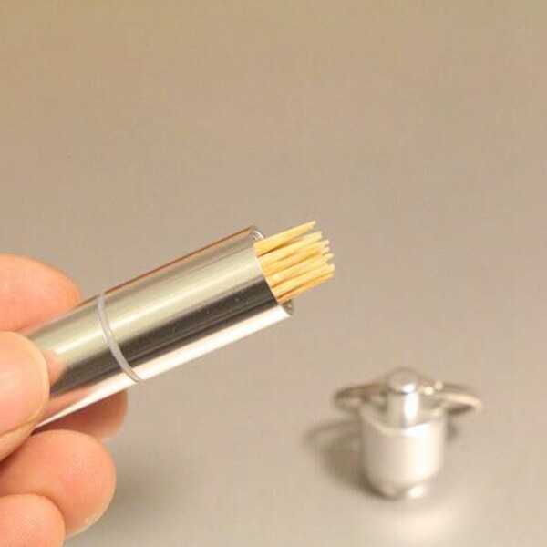 New Fashion Portable 1PCS Metal Pocket Toothpick Holder with Keychain ...
