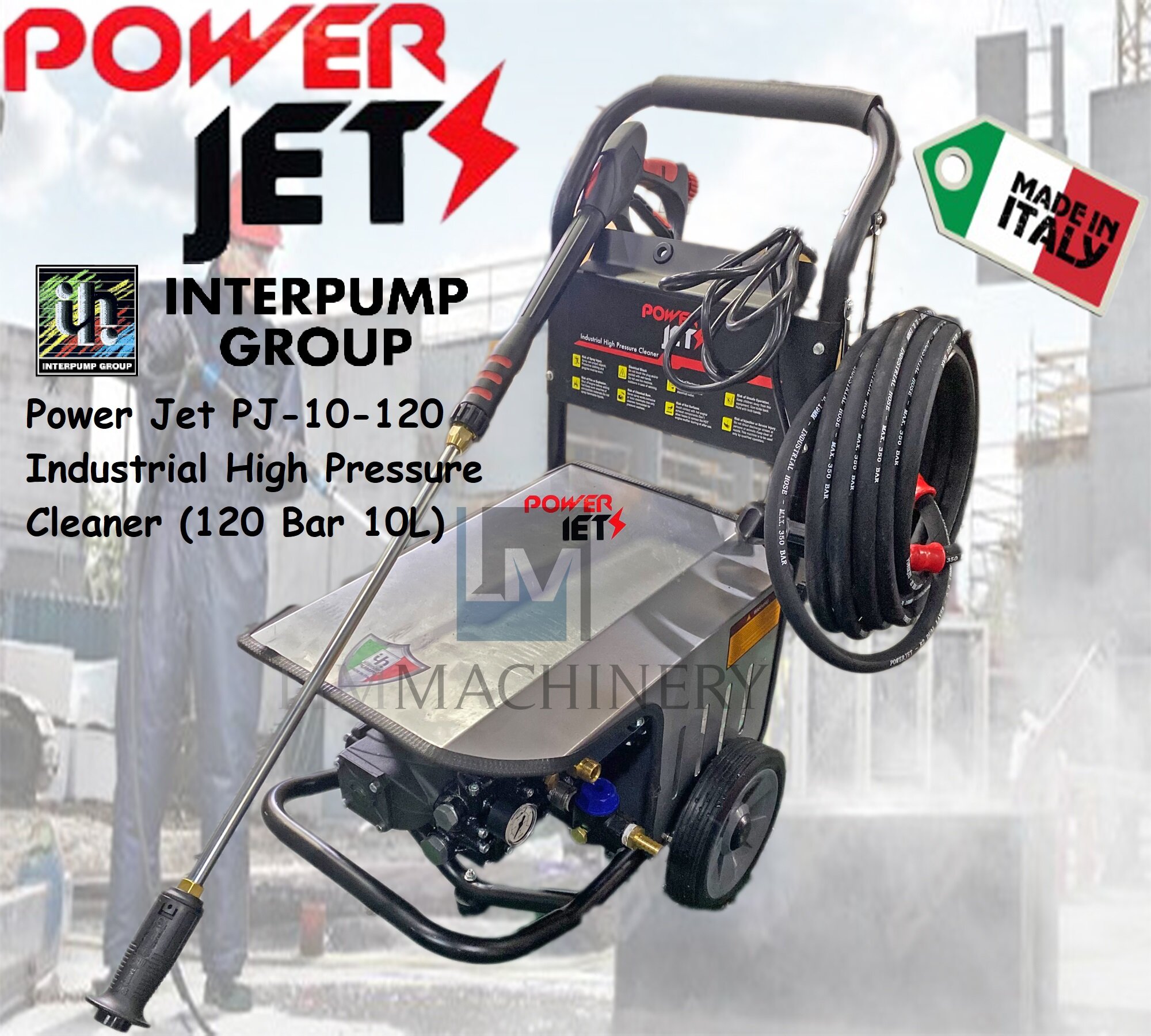 Power Jet PJ-10-120 Industrial High Pressure Cleaner (120 Bar / 10L ...