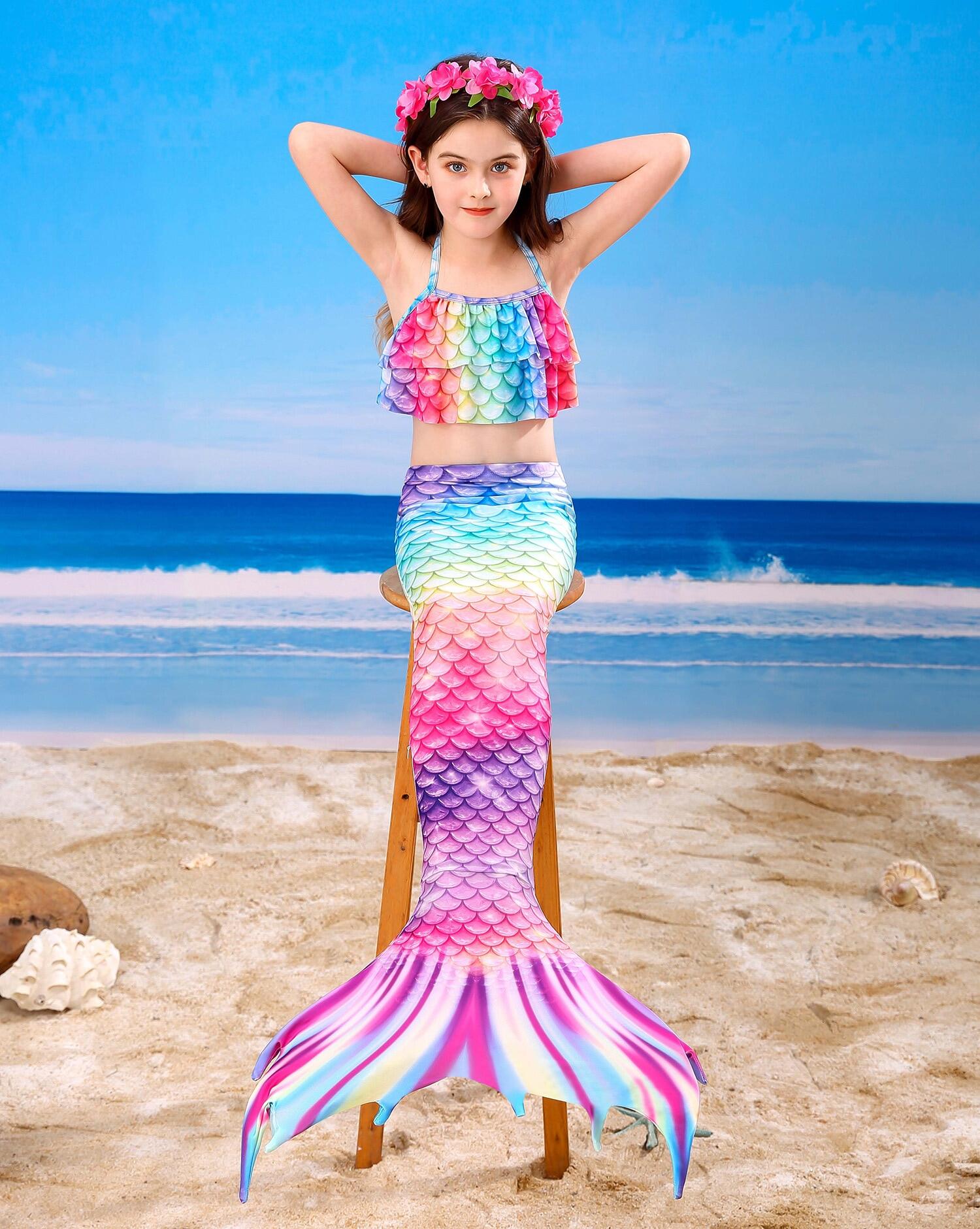 Fancy Mermaid Tails with Monofin Mermaid Costumes Kids with Fins ...