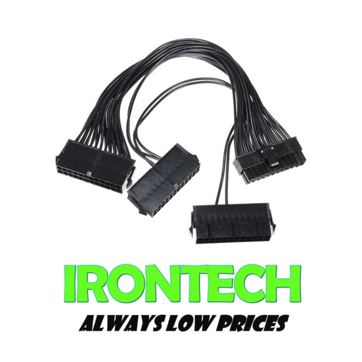 24Pin 24 Pin Triple 3 PSU ATX Power Supply Adapter Cable 18AWG Wire ...