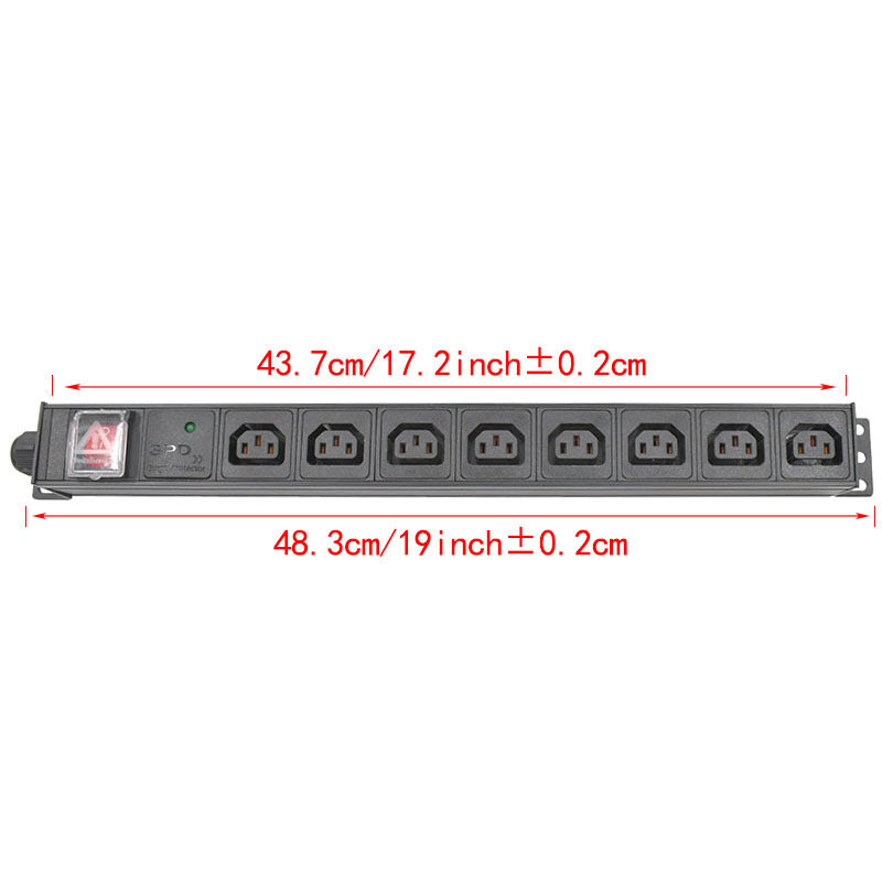 Pdu Power Strip Surge Protector Iec C13 Output Socket Thailand Plug 2m Extension Wire Th